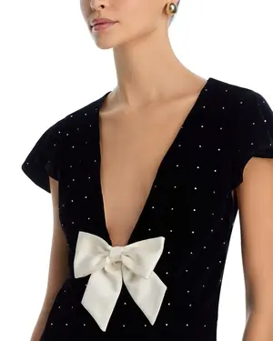 LoveShackFancy Melora Velvet Embellished Dress