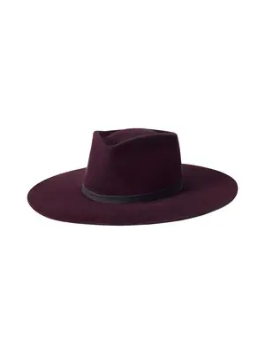 L'Agence Reyes Leather Band Fedora - Bordeaux