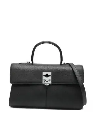 Cafuné Grain Leather Crossbody Bag - Black