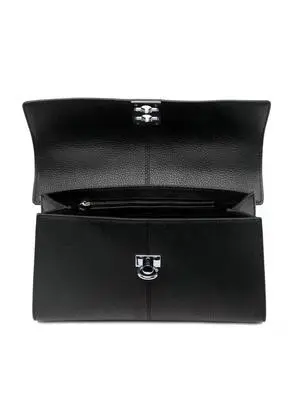 Cafuné Grain Leather Crossbody Bag - Black