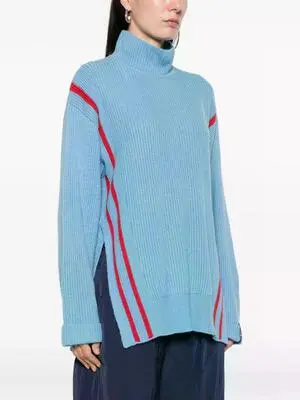 Iceberg Striped Turtleneck Sweater With Belt