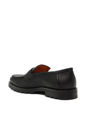 Santoni Leather Penny Loafers