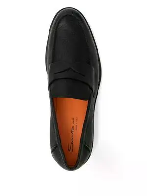 Santoni Leather Penny Loafers