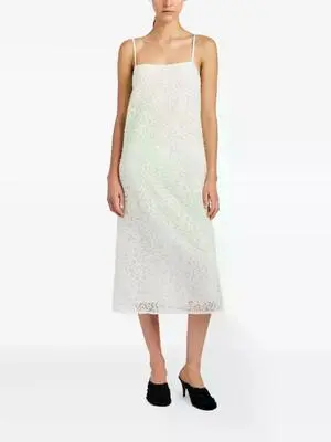Proenza Schouler Virginie Embroidery-detail Midi Dress - White