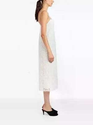 Proenza Schouler Virginie Embroidery-detail Midi Dress - White