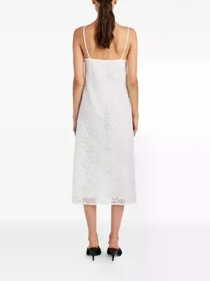 Proenza Schouler Virginie Embroidery-detail Midi Dress - White