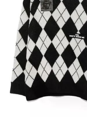 Undercover Argyle Pattern Sweater - Black