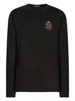 Dolce & Gabbana Logo-patch Long-sleeve T-shirt - Black