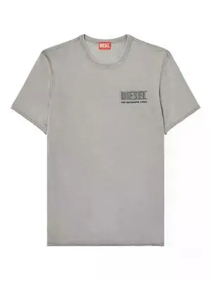 DIESEL® Acid-wash T-shirt With Raw Edges - Grey