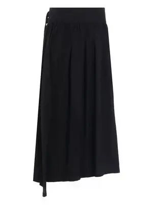 Y’s Asymmetric Gathered Midi Skirt