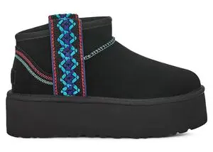 UGG Classic Ultra Mini Braid Platform Boot - Black