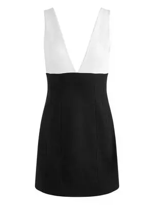 Alice + Olivia Mandy Plunge-neck Mini Dress - Black