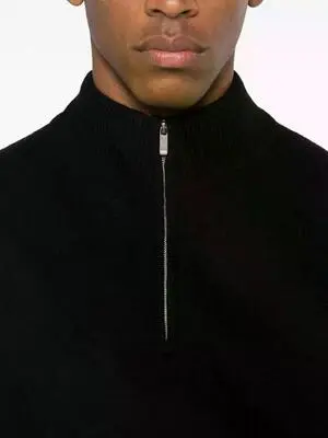MC2 SAINT BARTH Zip Mock-neck Sweater - Black