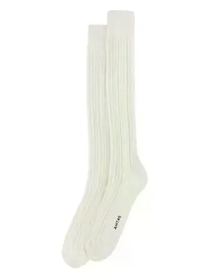 ANT45 Tino Ribbed Knee-High Socks Neutrals