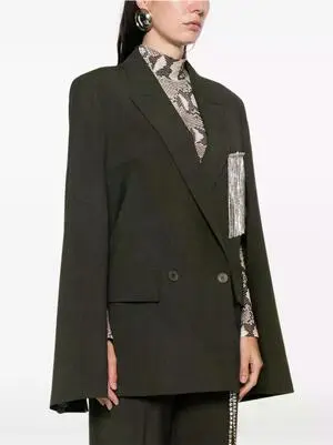 CIRCUS HOTEL Fringe Double-breasted Coat