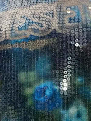 DIESEL® Sequined Floral Print Tank Top - Blue
