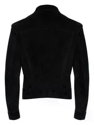 TOM FORD Leather Chest Pocket Shirt - Black