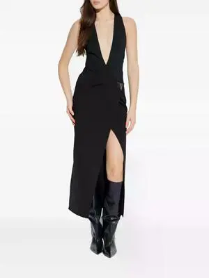 Attico Plunge-neck Midi Dress