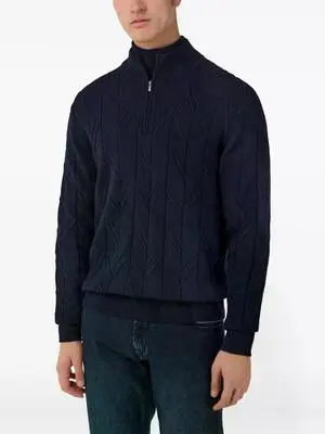 Boggi Milano Half-zip Sweater - Blue