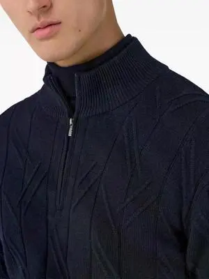 Boggi Milano Half-zip Sweater - Blue