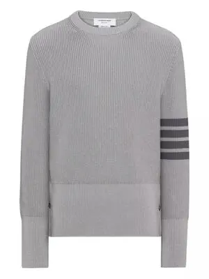 Thom Browne 4-bar Cotton Sweater - Grey