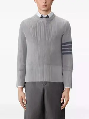 Thom Browne 4-bar Cotton Sweater - Grey