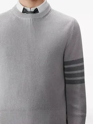 Thom Browne 4-bar Cotton Sweater - Grey