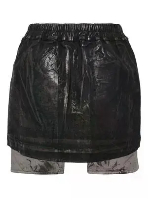 Rick Owens Drawstring Megacrust Denim Skirt - Black