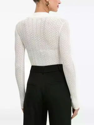 Elisabetta Franchi Pointelle-knit Polo Top