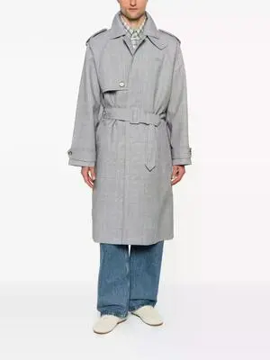 Lacoste Plaid Belted Coat