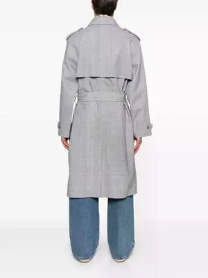 Lacoste Plaid Belted Coat