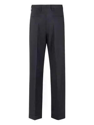 BRIGLIA 1949 Pleated Trousers With Turn-up Hem - Black