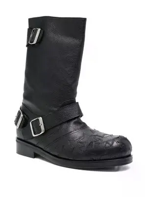 STEFAN COOKE Leather Biker Boots