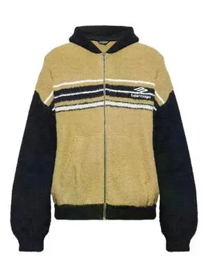 Balenciaga Striped Zip-up Hoodie - Neutrals