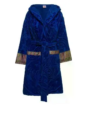 Etro New Tradition Hooded Paisley-print Bath Robe - Blue