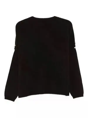 VANISÈ Pearl-embellished V-neck Sweater