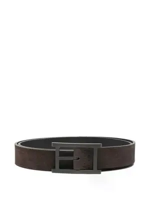 ORTIGNI Square Buckle Belt - Brown