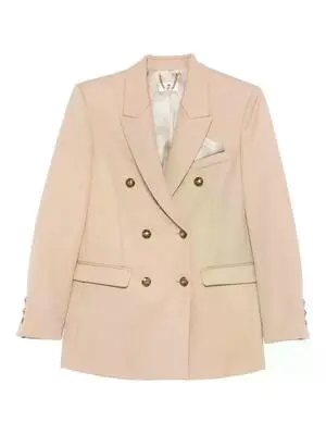 Elisabetta Franchi Double-breasted Buttoned Blazer - Neutrals