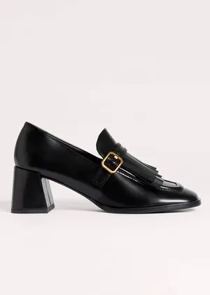 ME+EM Fringe Block Heel Loafer