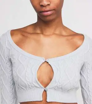 SKIMS Cable-knit Cropped Cardigan