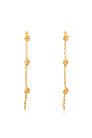 JIL SANDER Brass Chain Earrings