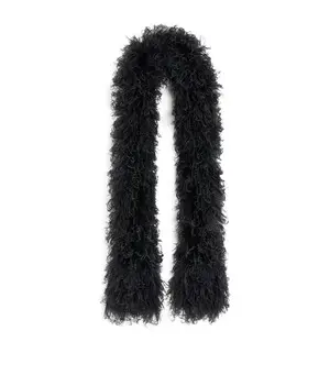 Valentino Garavani Feather Scarf - Black