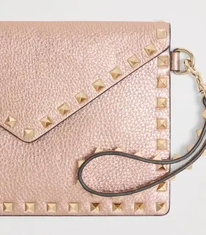 Valentino Garavani Calfskin Rockstud Detail Clutch