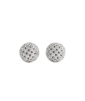 TOTEME Diamond Lace Stud Earrings - Silver,gold