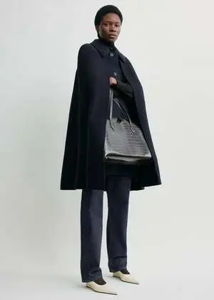 TOTEME Bouclé Cape Coat - Navy