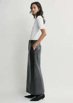 TOTEME Grained-leather Straight Skirt