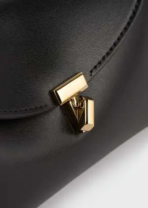 TOTEME Mini T-lock Leather Clutch - Black