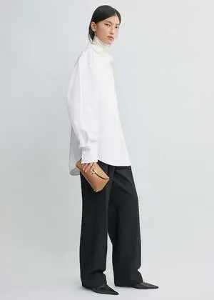 TOTEME Mini T-lock Leather Clutch - Beige