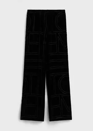 TOTEME Monogram Devoré Pj Bottoms - Black