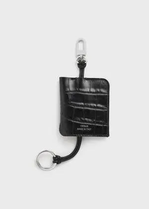 TOTEME Croco-embossed Keyring - Black